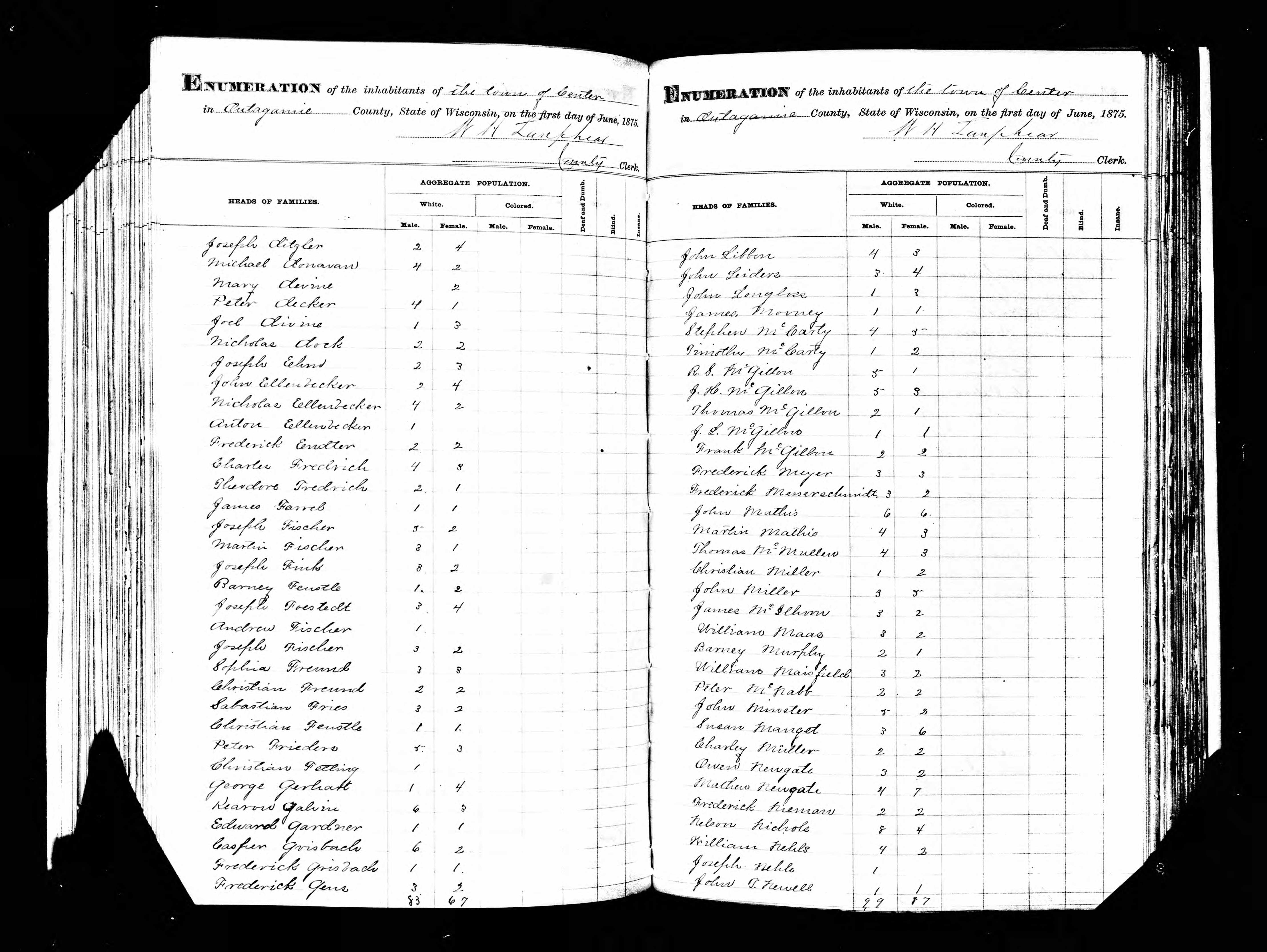 Documents: Joachim Joseph Fiestedt and Family 1875 Wisconsin State ...